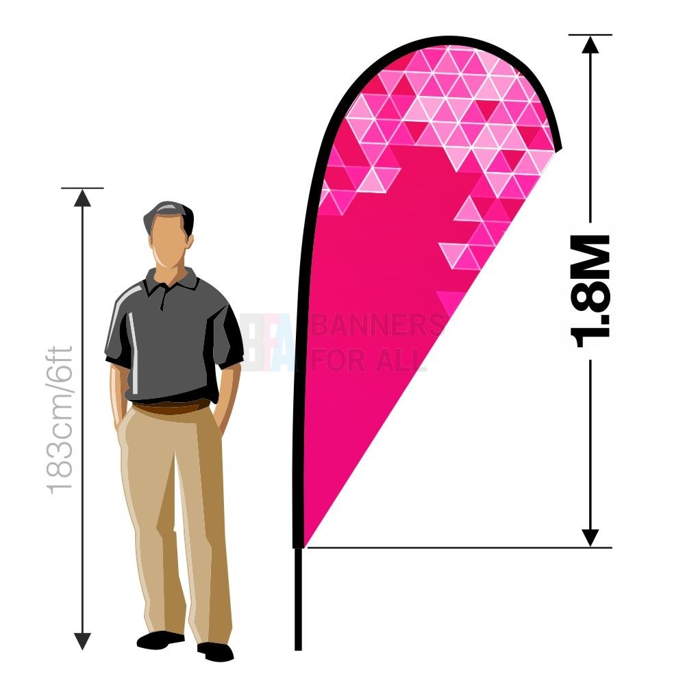 1.8m Small Teardrop Banner | Teardrop Banners | Banners For All