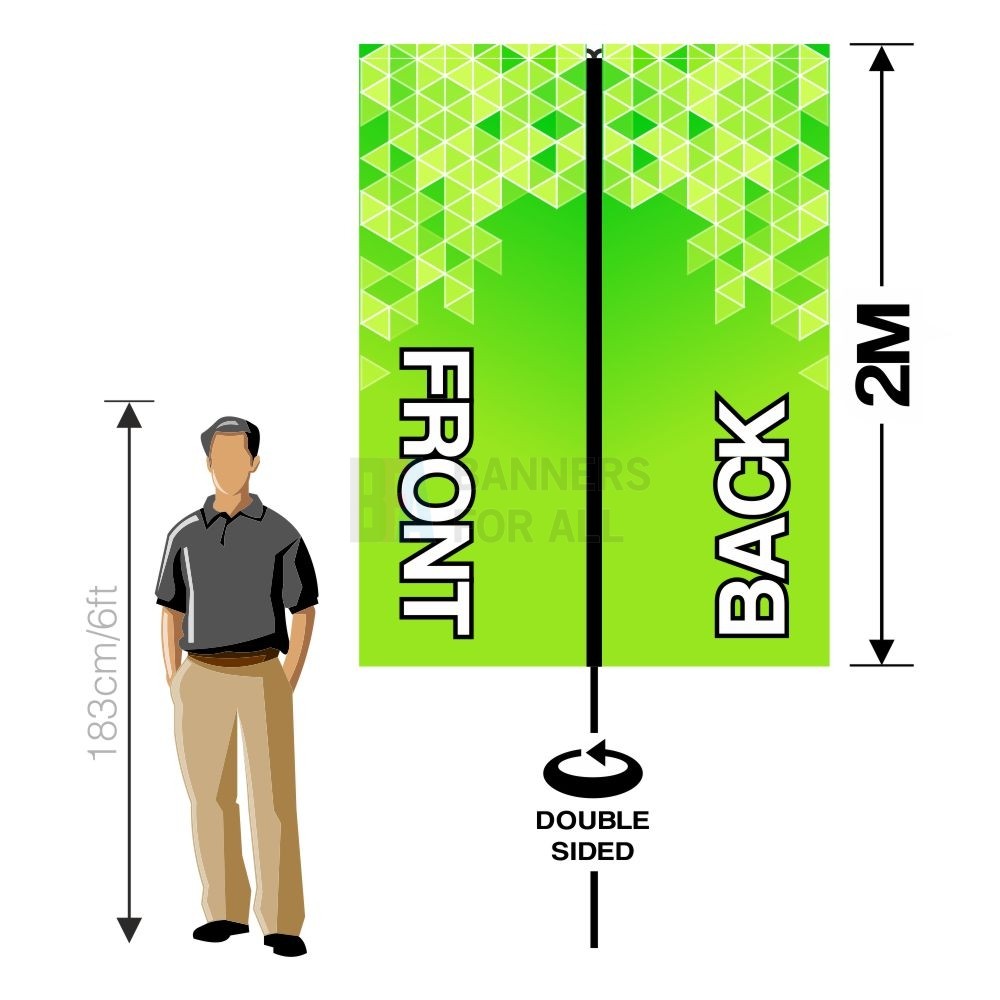2m Double Sided Flag Banner | Flag Banners | Banners For All