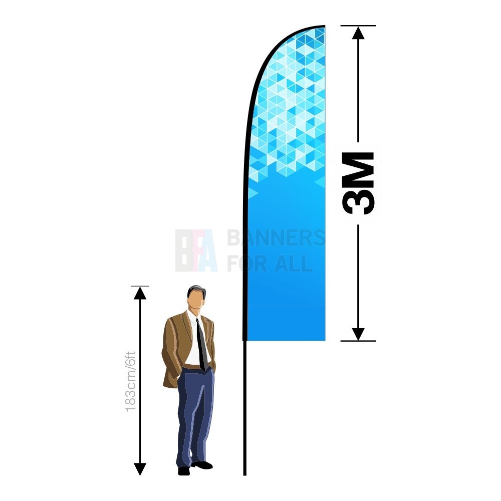 3m x 0.8m Feather Banner | Feather Banners | Banners For All
