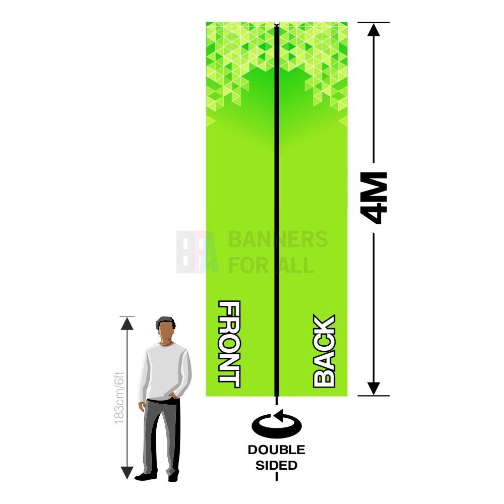 4m x 0.8m Double Sided Flag Banner | Flag Banners | Banners For All