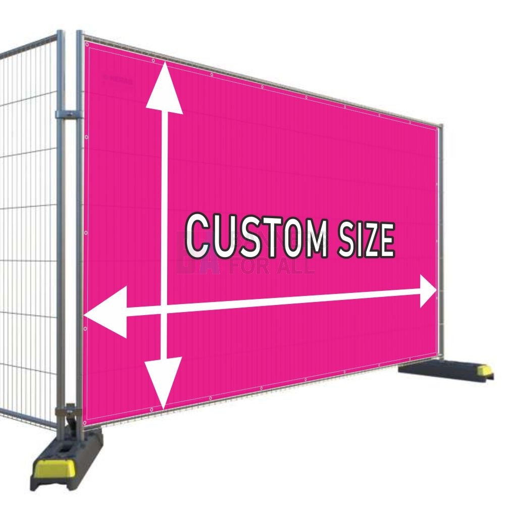 Custom Size Temporary Fencing Airmesh Fabric Banner | Banners For All