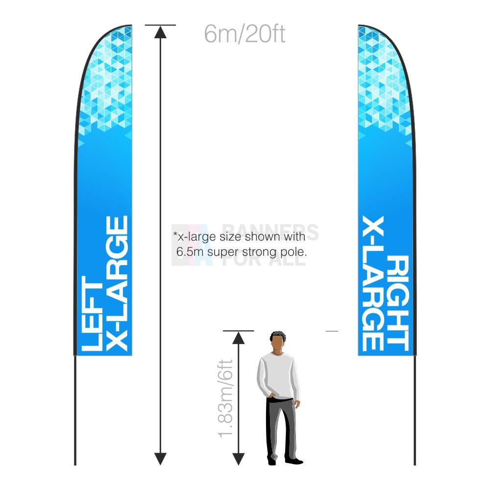 4.5m x 0.8m Feather Banner Handed Pair (LH+RH) | Feather Banners ...