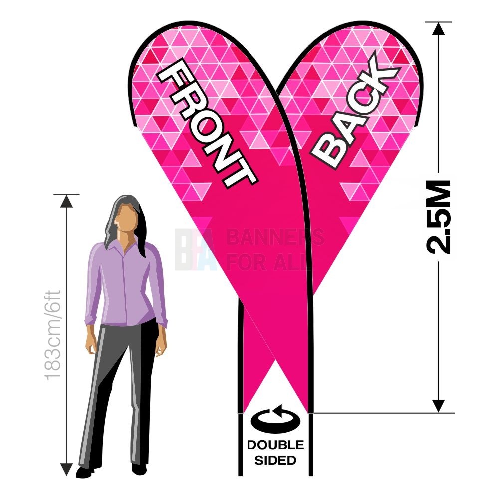 2.5m (8ft) Double Sided Teardrop Banner | Teardrop Banners | Banners ...