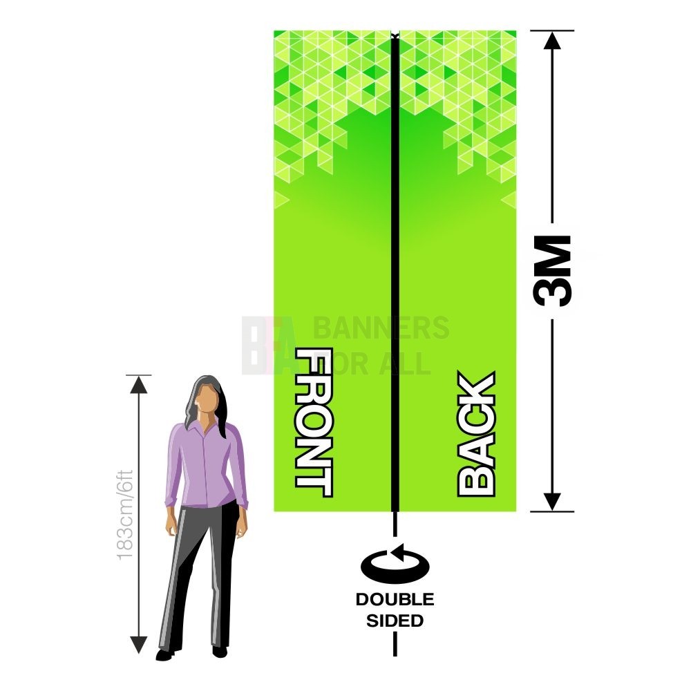 3m Double Sided Flag Banner | Flag Banners | Banners For All
