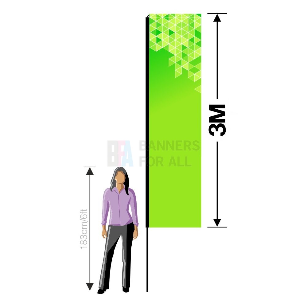 3m x 0.8m Flag Banner | Flag Banners | Banners For All