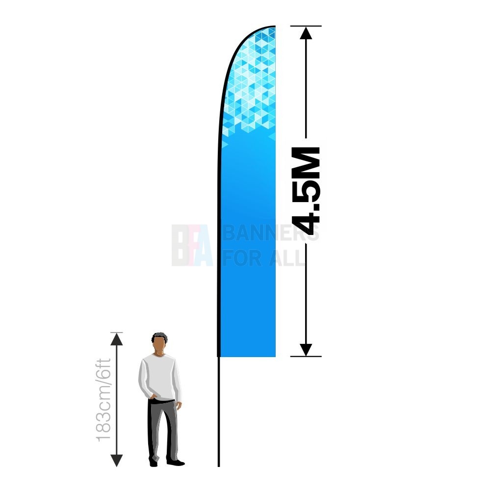 4.5m x 0.8m Feather Banner | Feather Banners | Banners For All