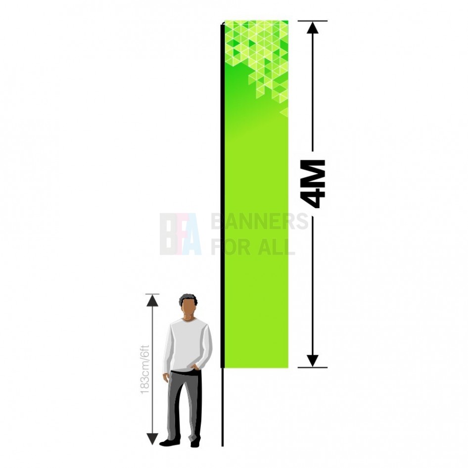 4m x 0.8m Flag Banner | Flag Banners | Banners For All