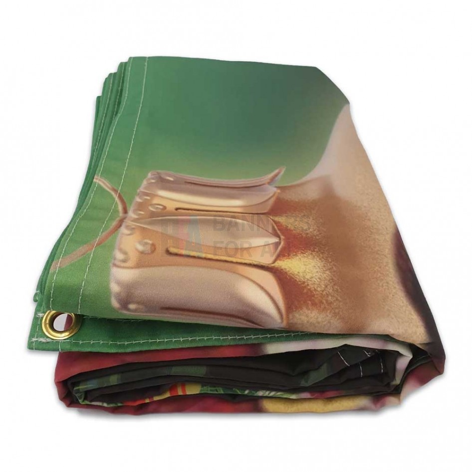 246gsm Warp Satin Cotton Fabric Banner with hems and eyelets | Fabric ...