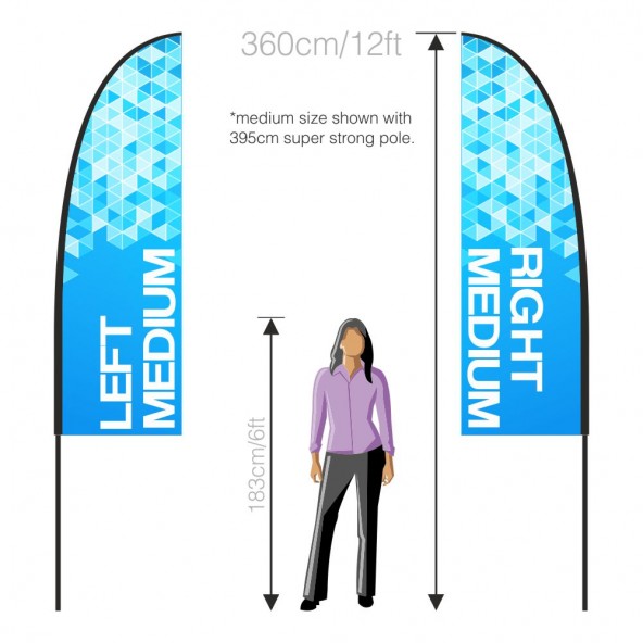 2.5m x 0.8m Feather Banner (Medium) | Feather Banners | Banners For All