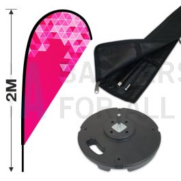 2m Teardrop Banner Kit with 10kg Concrete Base | Banners For All