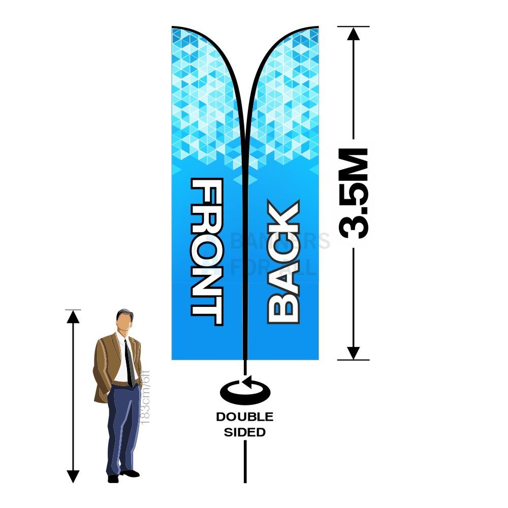 3.5m Double Sided Feather Banner | Feather Banners | Banners For All